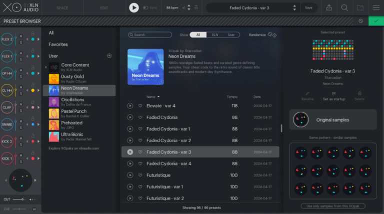 XLN Audio XO に Starcadian による拡張パック「Neon Dreams」が登場 - ニュースリリース | 株式会社ハイ ...